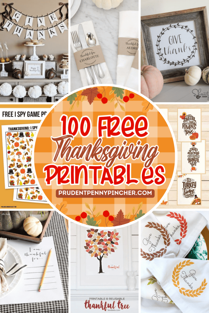 100 Free Thanksgiving Printables - Prudent Penny Pincher