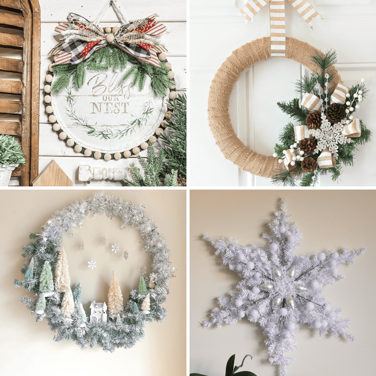 20 DIY Dollar Store Christmas Wreaths - Prudent Penny Pincher
