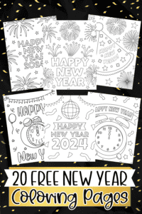 20 Free New Year Coloring Pages for 2024 - Prudent Penny Pincher