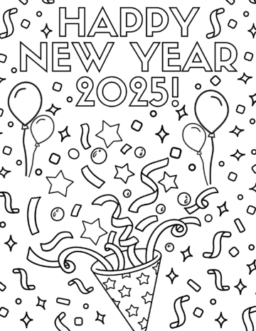 20 Free Printable New Year Coloring Pages for 2025 - Prudent Penny Pincher