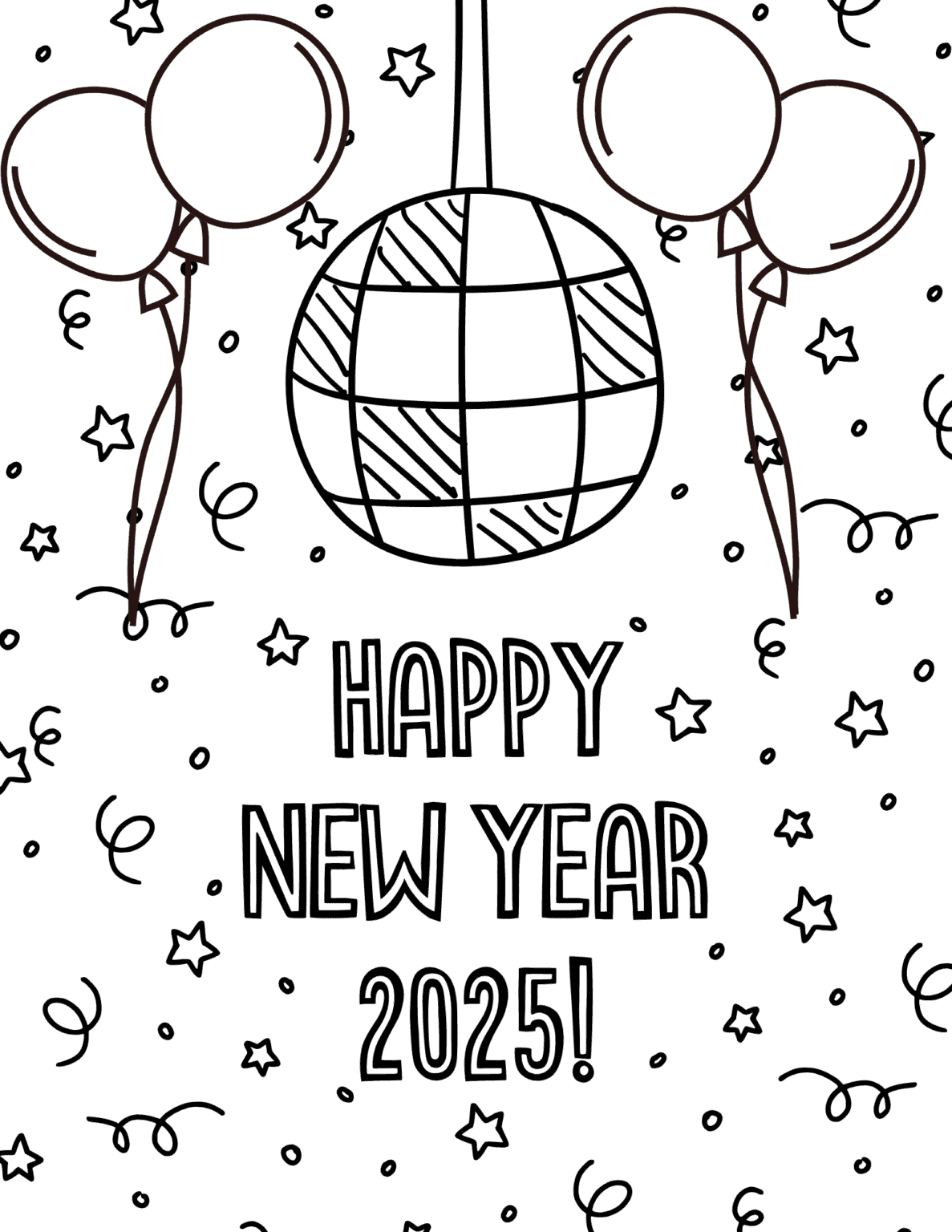 20 Free Printable New Year Coloring Pages for 2025 - Prudent Penny Pincher
