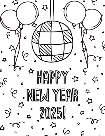 20 Free Printable New Year Coloring Pages for 2025 - Prudent Penny Pincher
