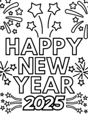 20 Free Printable New Year Coloring Pages for 2025 - Prudent Penny Pincher