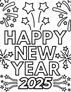 20 Free Printable New Year Coloring Pages for 2025 - Prudent Penny Pincher
