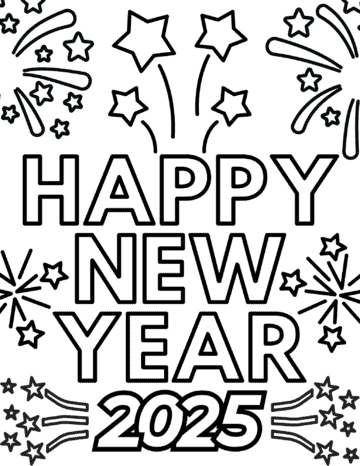 20 Free Printable New Year Coloring Pages for 2025 - Prudent Penny Pincher