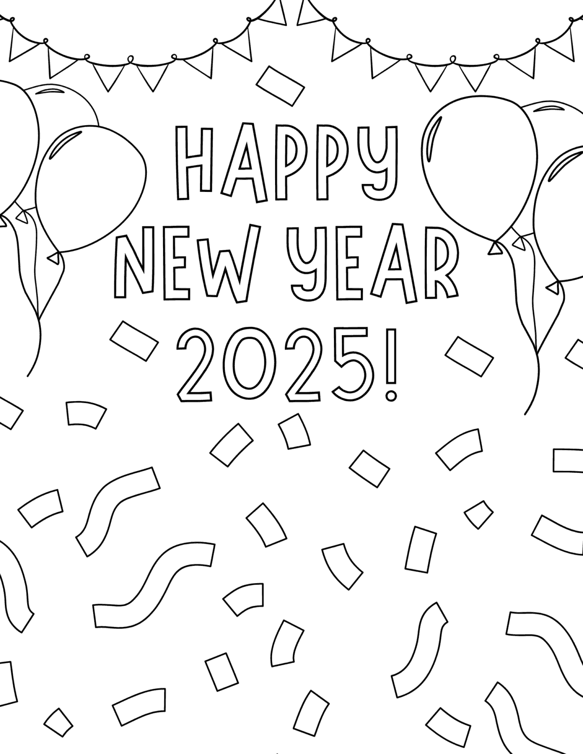20 Free Printable New Year Coloring Pages for 2025 - Prudent Penny Pincher