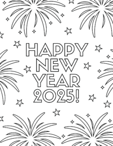 20 Free Printable New Year Coloring Pages for 2025 - Prudent Penny Pincher