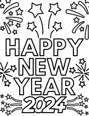 20 Free New Year Coloring Pages for 2024 - Prudent Penny Pincher