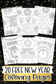 20 Free Printable New Year Coloring Pages for 2025 - Prudent Penny Pincher
