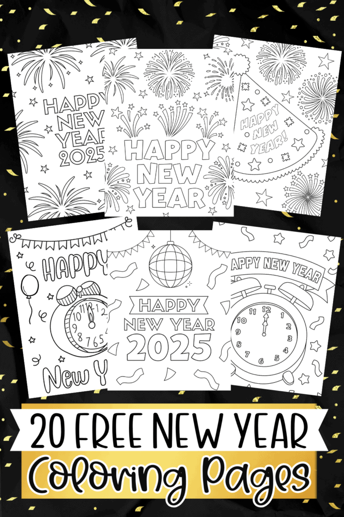 20 Free Printable New Year Coloring Pages for 2025 - Prudent Penny Pincher