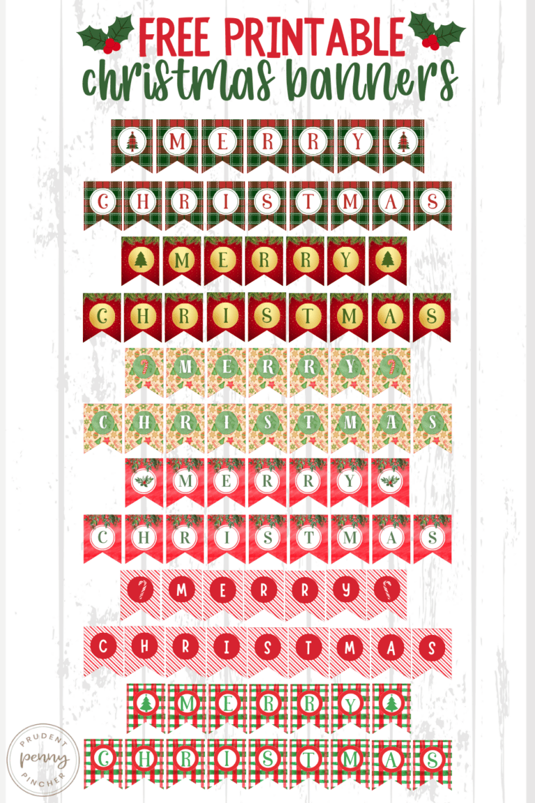 Free Merry Christmas Banner Printables - Prudent Penny Pincher