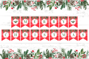 Free Merry Christmas Banner Printables - Prudent Penny Pincher