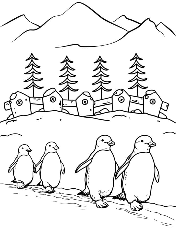 15 Free Penguin Coloring Pages for Kids - Prudent Penny Pincher
