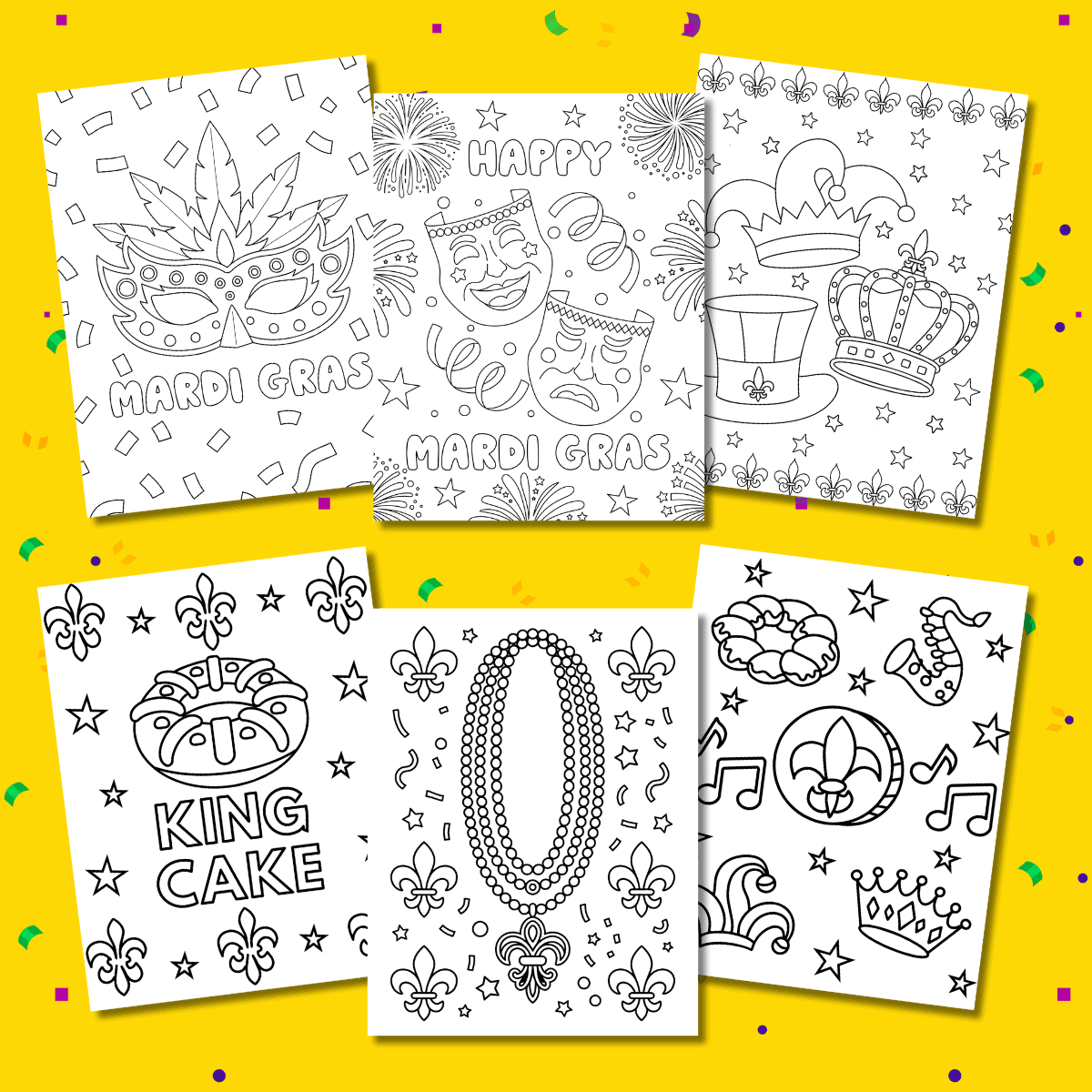 Free Printable Mardi Gras Coloring Pages for Kids - Prudent Penny Pincher