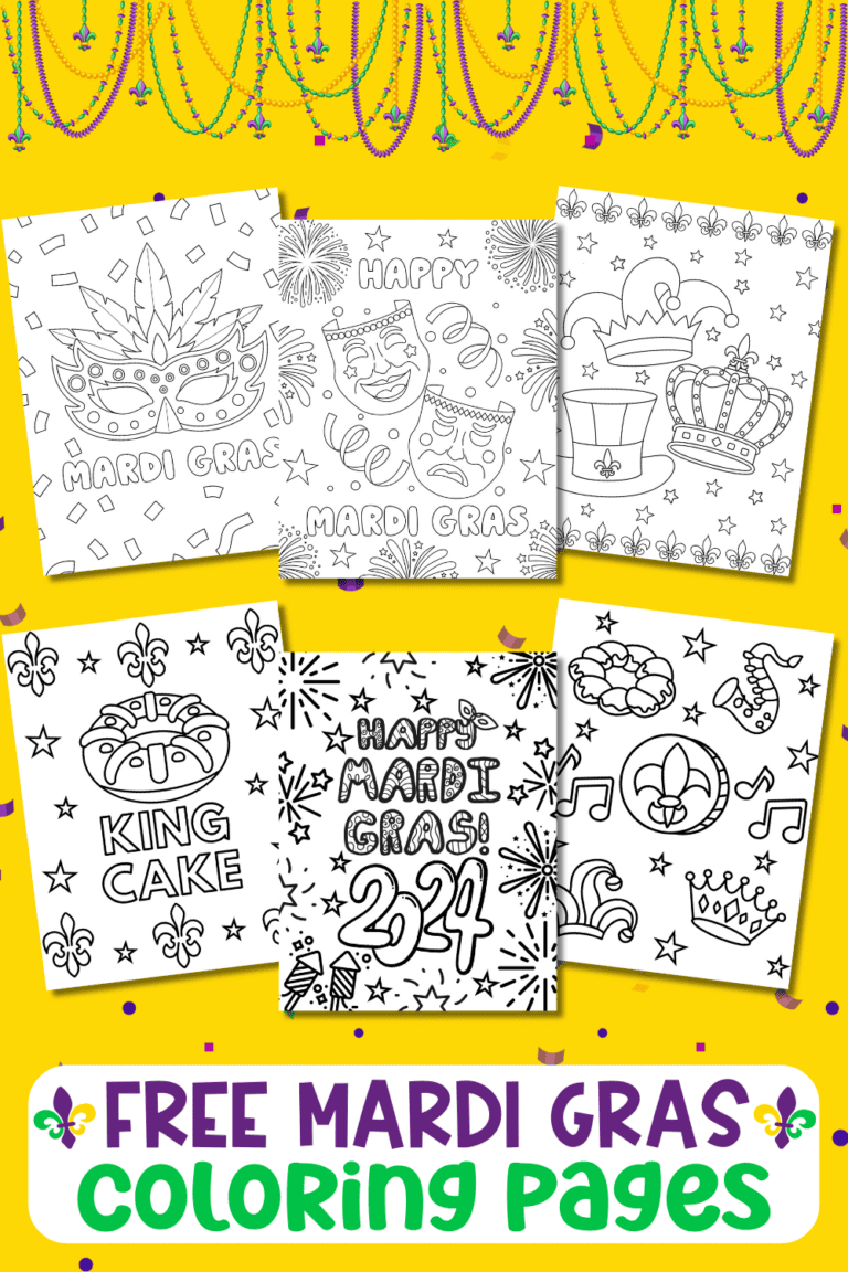 Free Printable Mardi Gras Coloring Pages for Kids - Prudent Penny Pincher