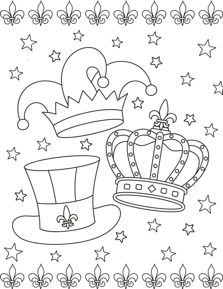 Free Printable Mardi Gras Coloring Pages for Kids - Prudent Penny Pincher
