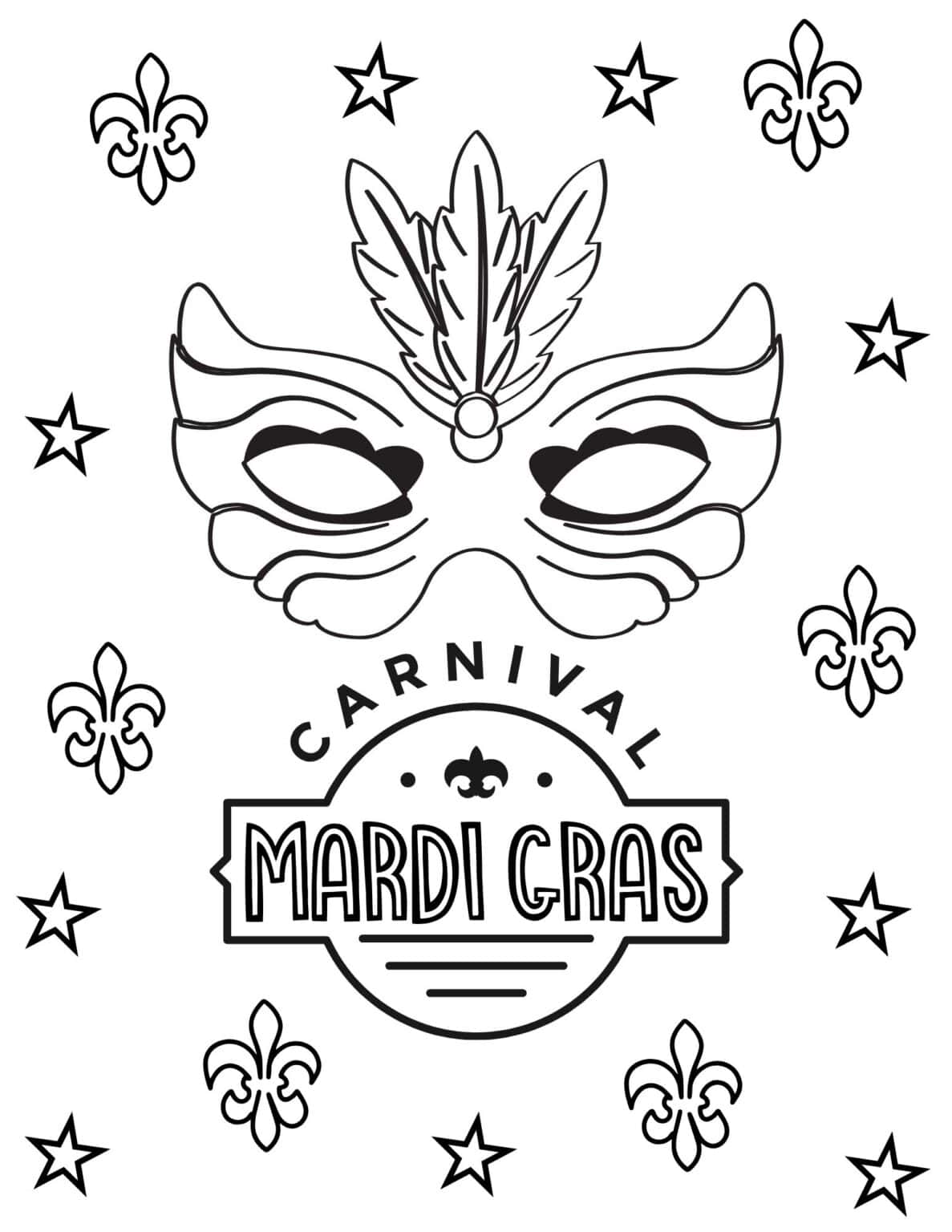 Free Printable Mardi Gras Coloring Pages for Kids - Prudent Penny Pincher