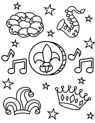 Free Printable Mardi Gras Coloring Pages for Kids - Prudent Penny Pincher