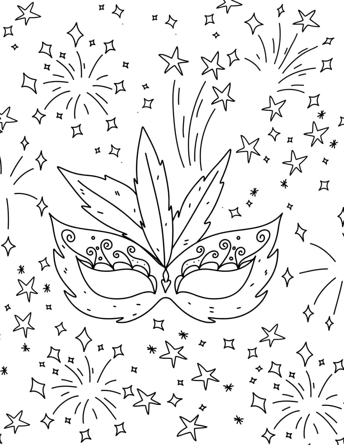 Free Printable Mardi Gras Coloring Pages for Kids - Prudent Penny Pincher