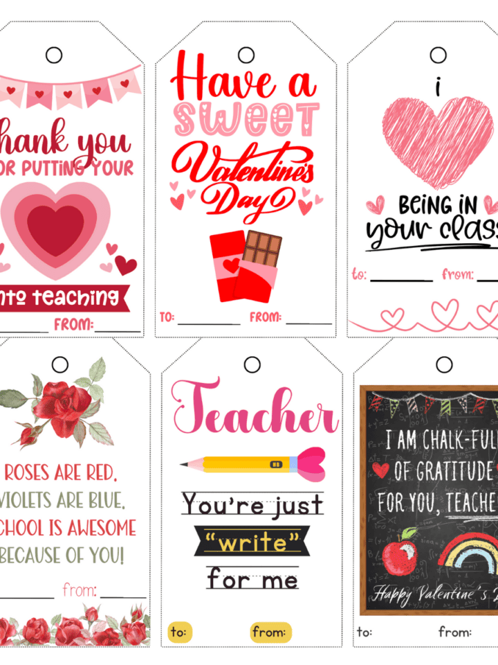 Free Printable Teacher Valentine Gift Card Holders - Prudent Penny Pincher