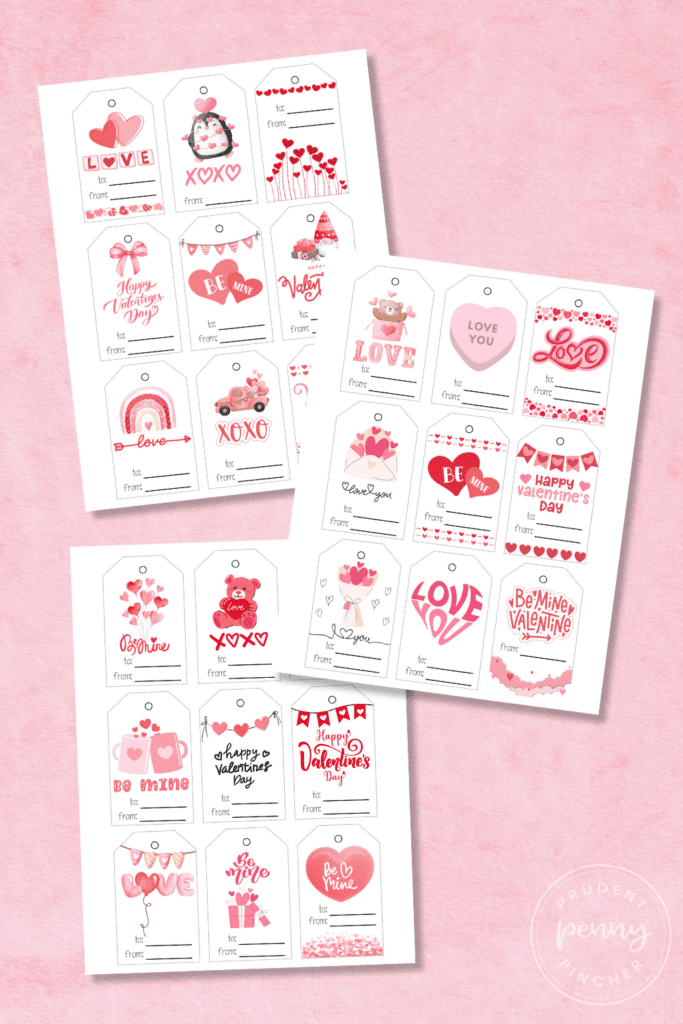 Free Printable Valentine Tags - Prudent Penny Pincher