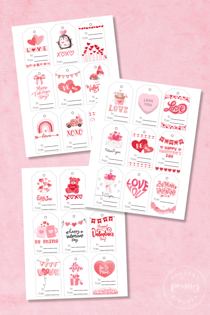 Free Printable Valentine Tags - Prudent Penny Pincher