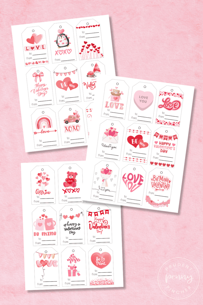Free Printable Valentine Tags - Prudent Penny Pincher