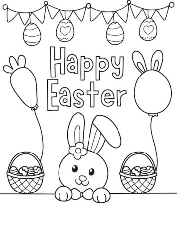 Free Easter Bunny Coloring Pages for Kids - Prudent Penny Pincher