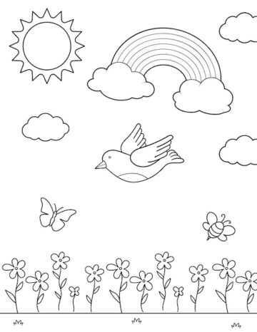 30 Free Printable Rainbow Coloring Pages for Kids - Prudent Penny Pincher