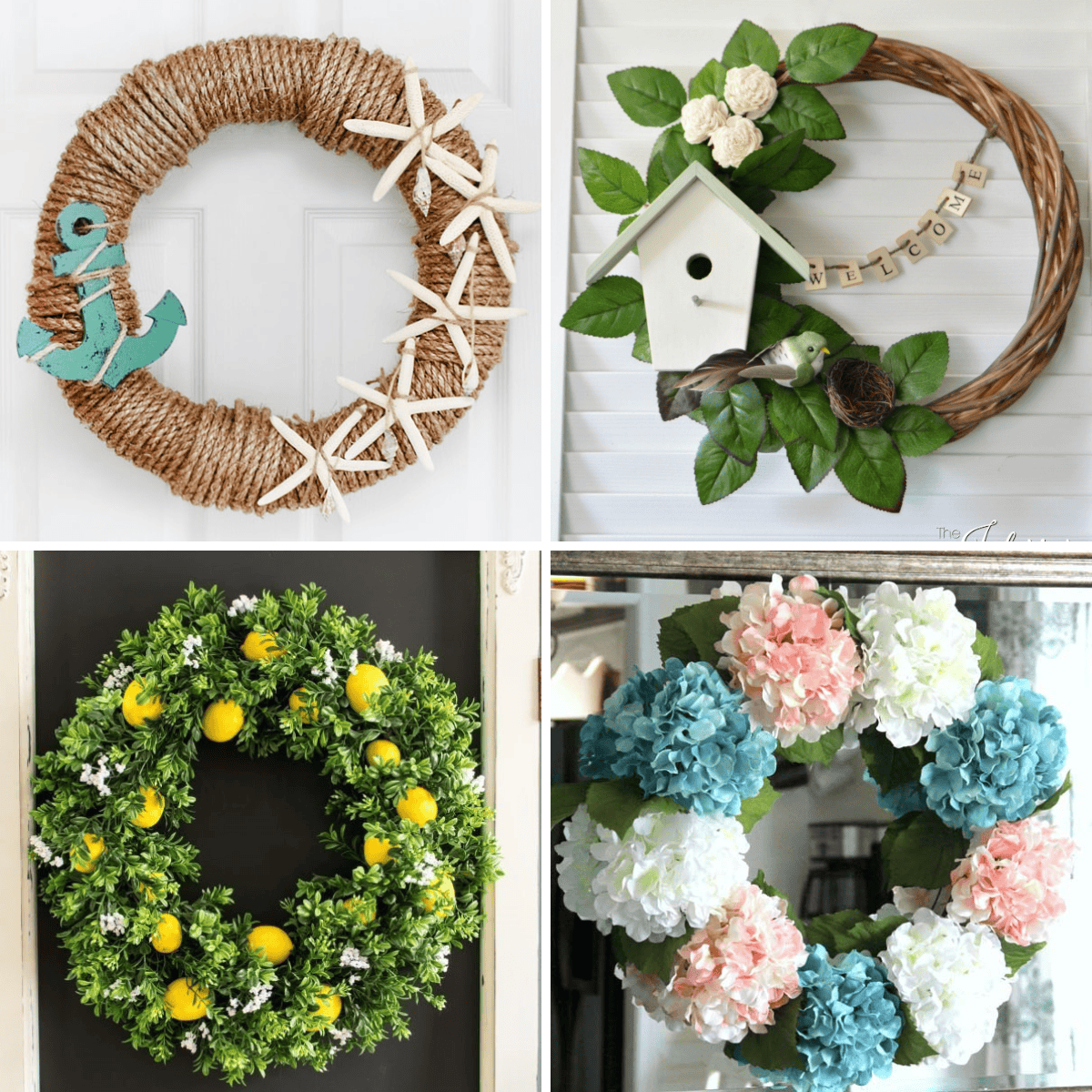 20 DIY Dollar Store Summer Wreaths - Prudent Penny Pincher