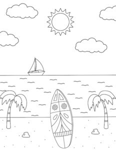 15 Free Printable Beach Coloring Pages for Kids - Prudent Penny Pincher