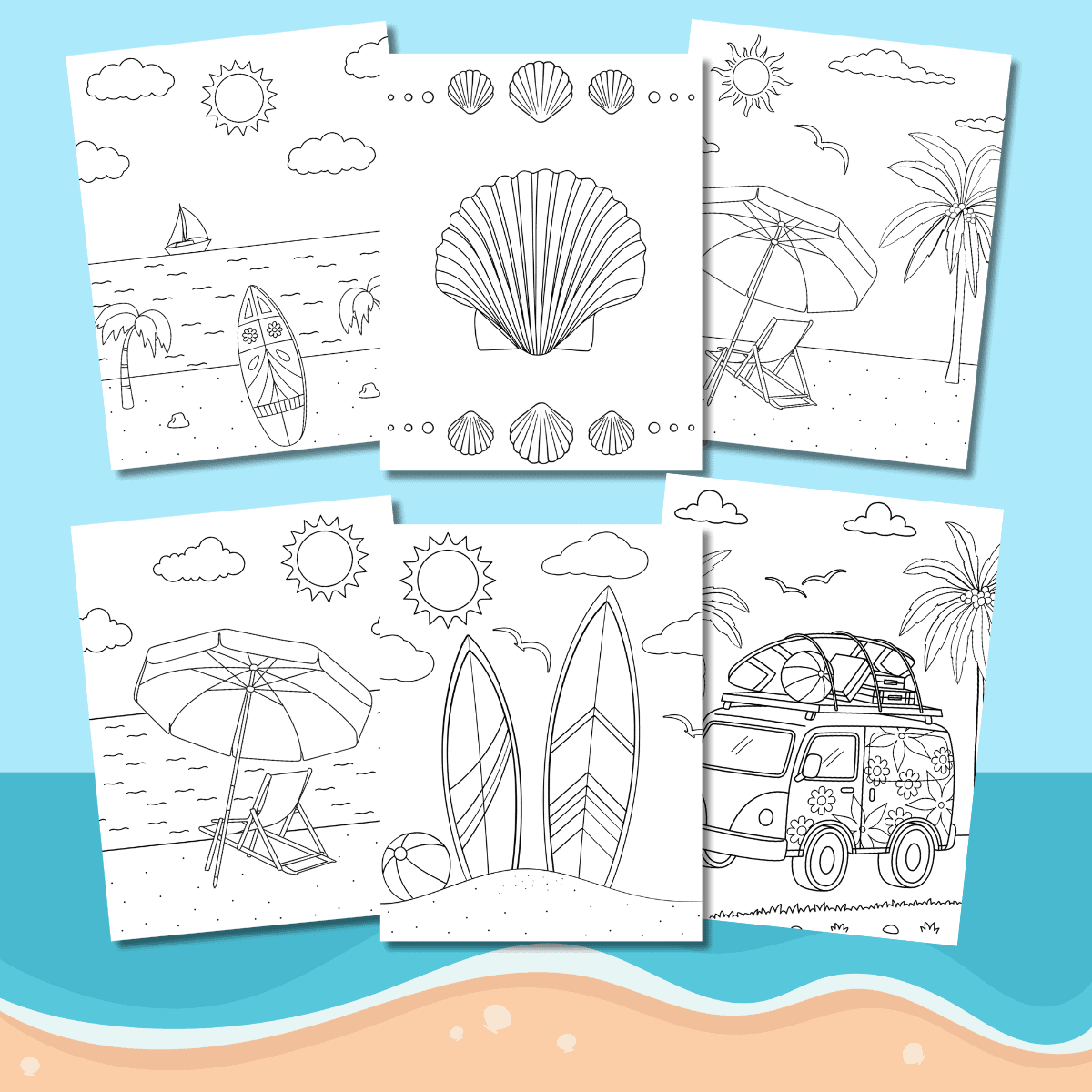 Beach Coloring Pages