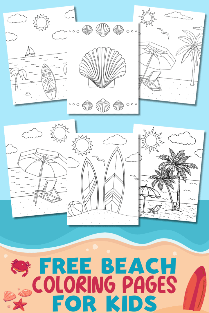 15 Free Printable Beach Coloring Pages for Kids - Prudent Penny Pincher