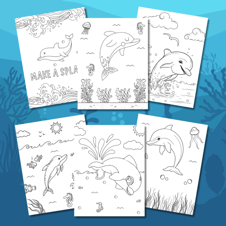 Free Printable Dolphin Coloring Pages for Kids - Prudent Penny Pincher
