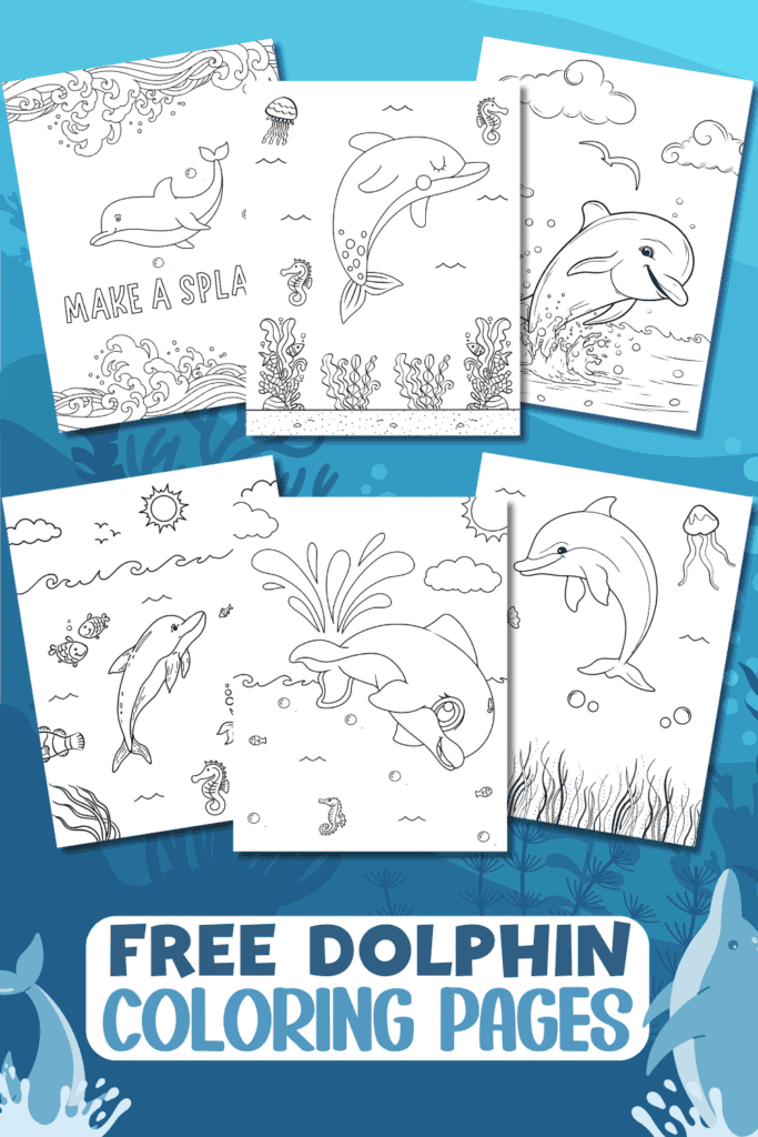 Free Printable Dolphin Coloring Pages for Kids - Prudent Penny Pincher