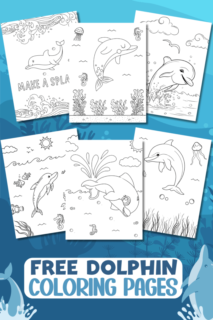 Free Printable Dolphin Coloring Pages for Kids - Prudent Penny Pincher