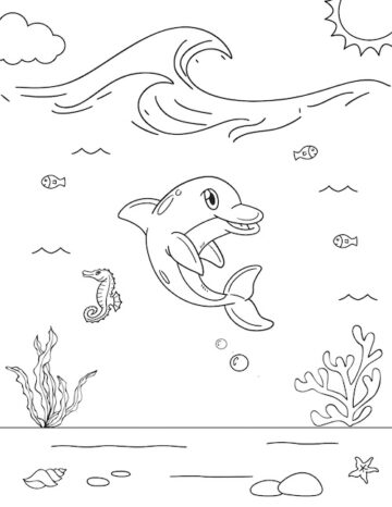 Free Printable Dolphin Coloring Pages for Kids - Prudent Penny Pincher