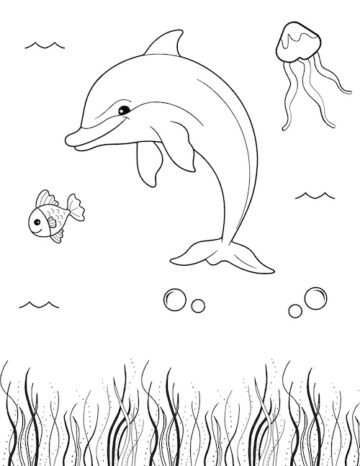 Free Printable Dolphin Coloring Pages for Kids - Prudent Penny Pincher