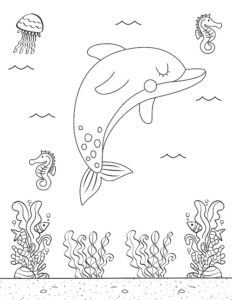 Free Printable Dolphin Coloring Pages for Kids - Prudent Penny Pincher