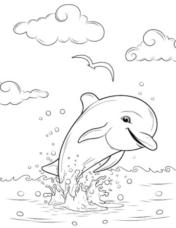 Free Printable Dolphin Coloring Pages for Kids - Prudent Penny Pincher