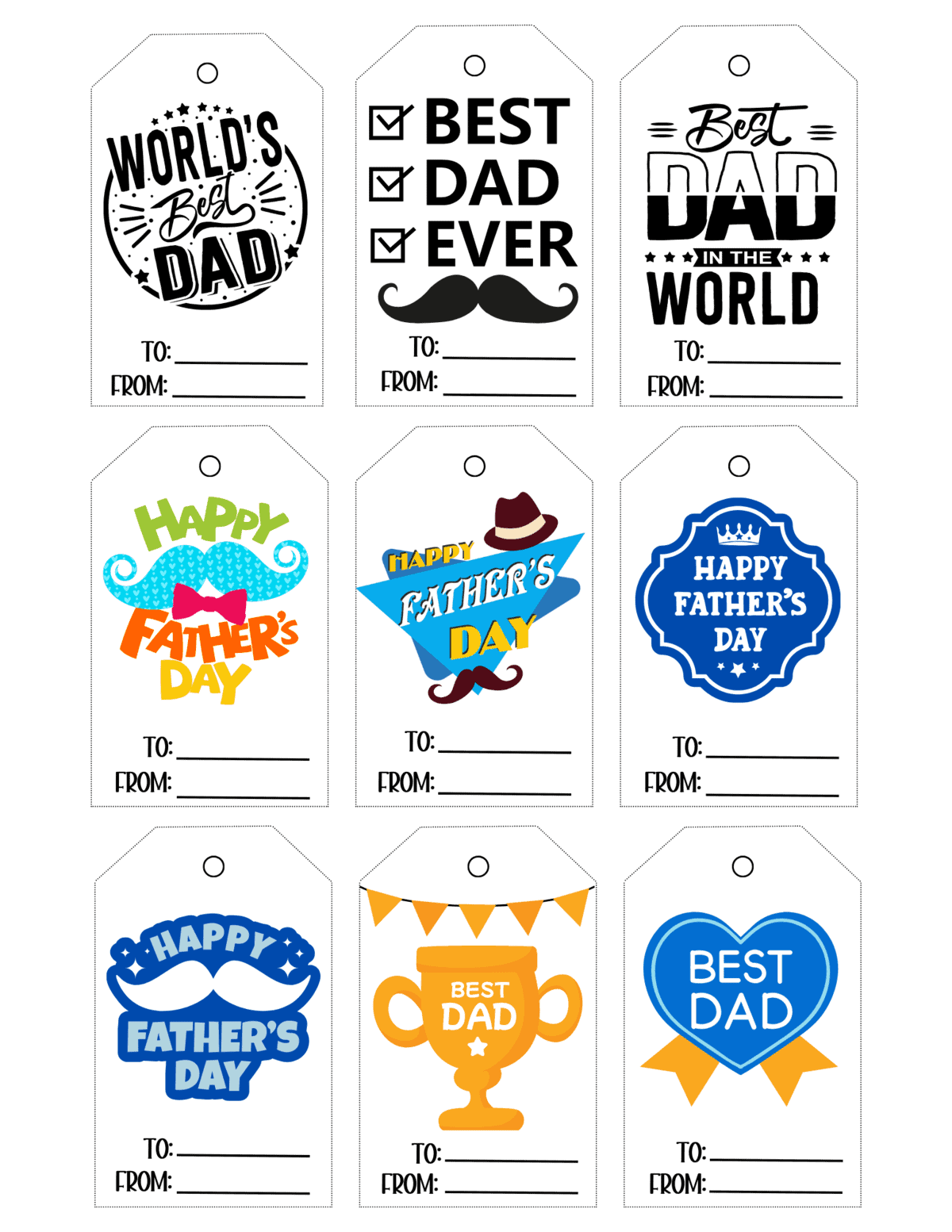 Free Printable Father's Day Gift Tags - Prudent Penny Pincher