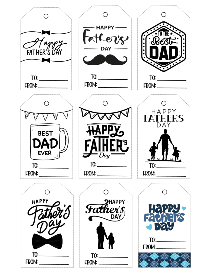 Free Printable Father's Day Gift Tags - Prudent Penny Pincher