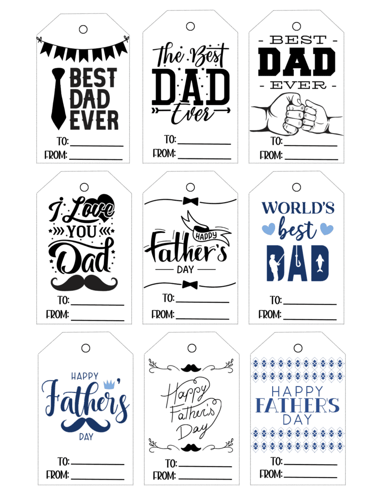 Free Printable Father's Day Gift Tags - Prudent Penny Pincher