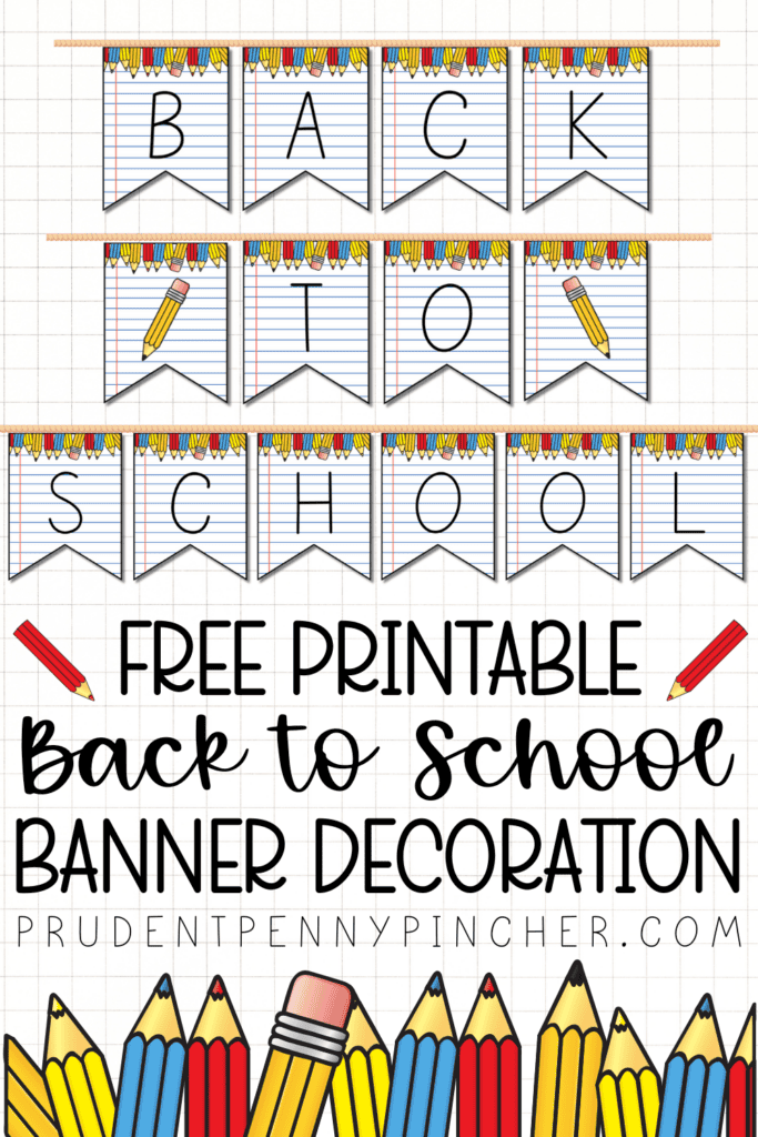 Free Printable Back to School Banner Decoration - Prudent Penny Pincher
