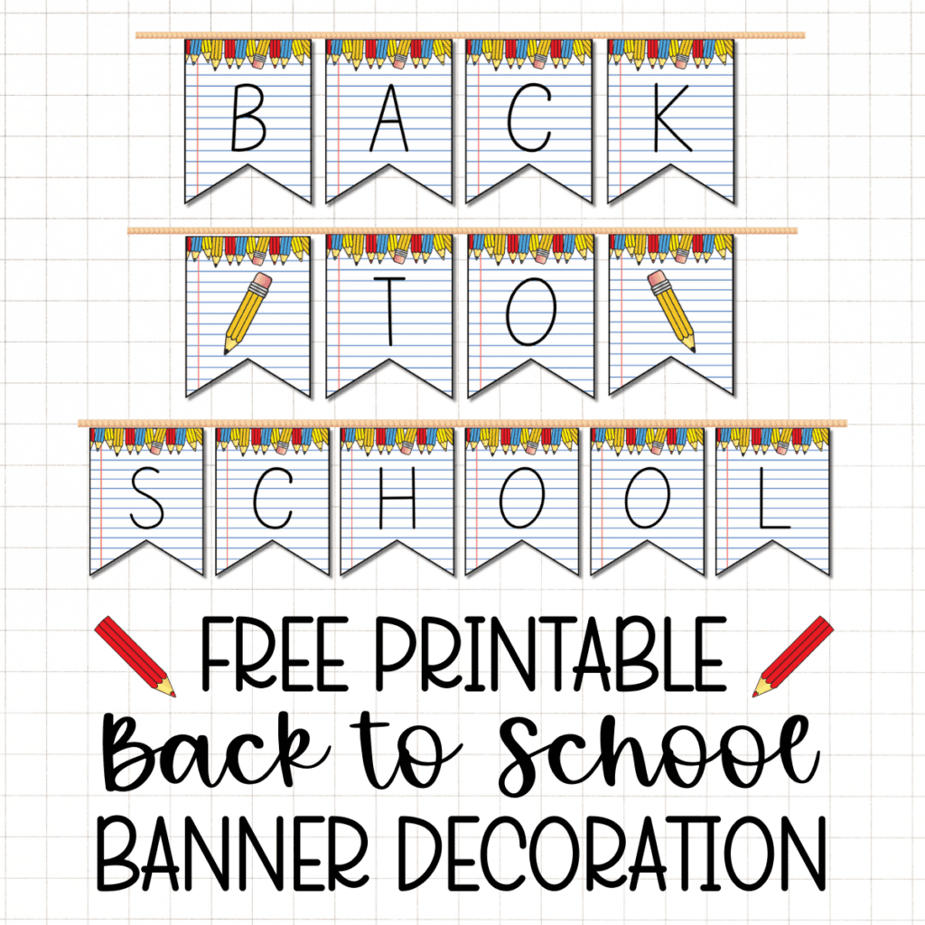 Free Printable Back to School Banner Decoration - Prudent Penny Pincher