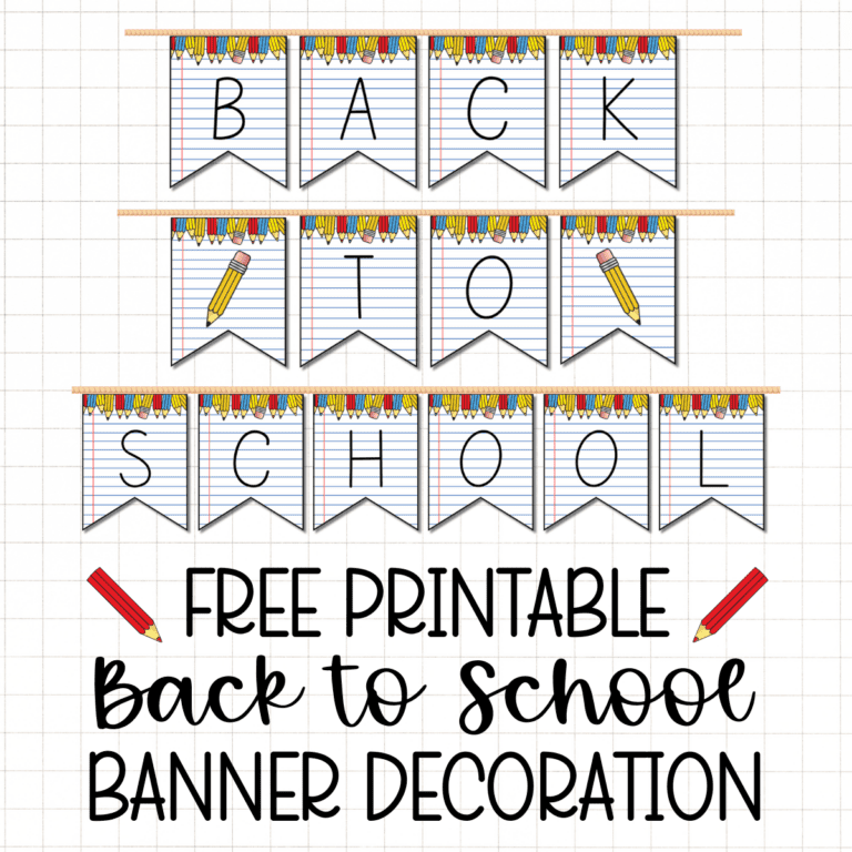Free Printable Back to School Banner Decoration - Prudent Penny Pincher