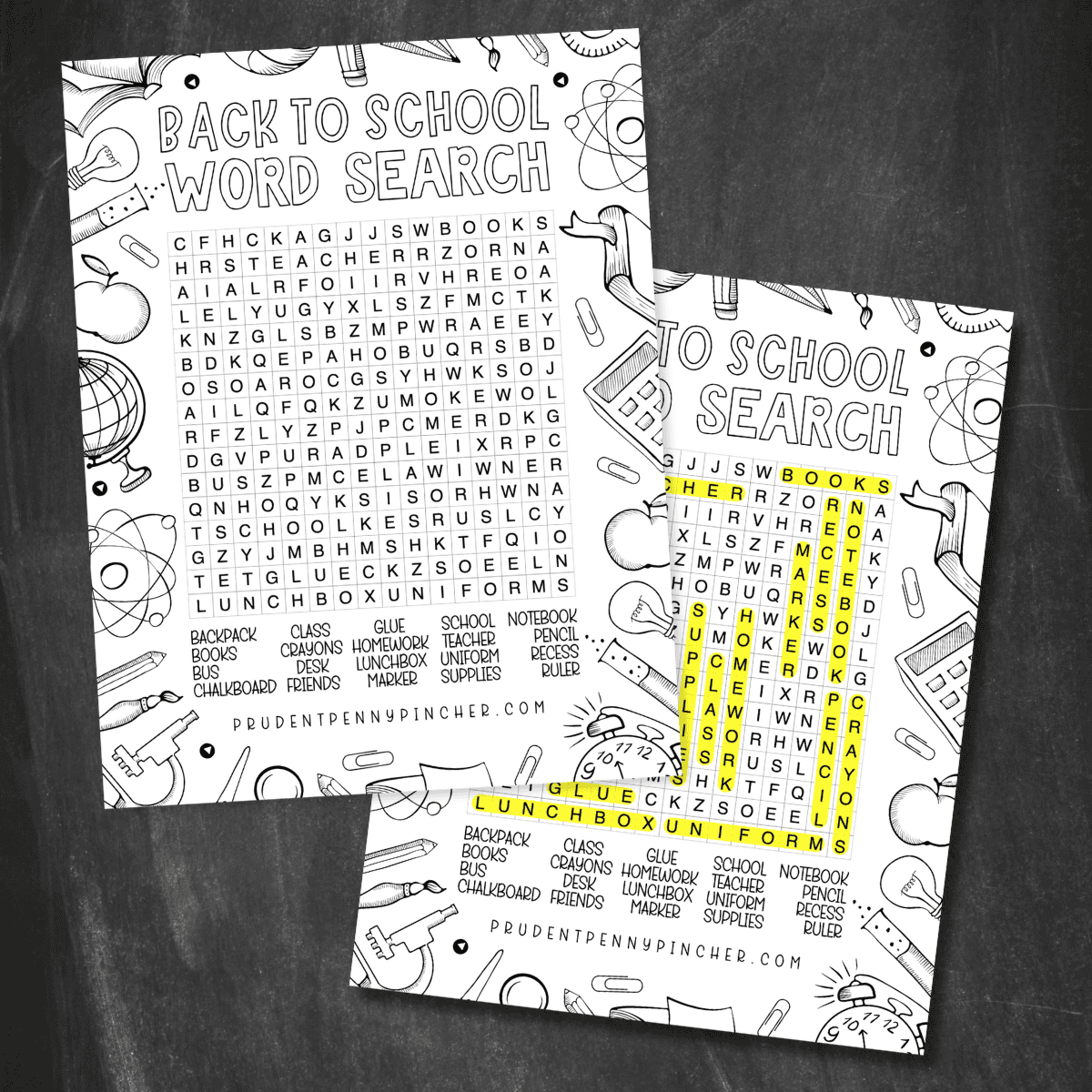 Free Printable Back to School Word Search for Kids - Prudent Penny Pincher