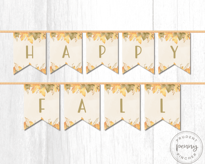 Free Printable Happy Fall Banner - Prudent Penny Pincher