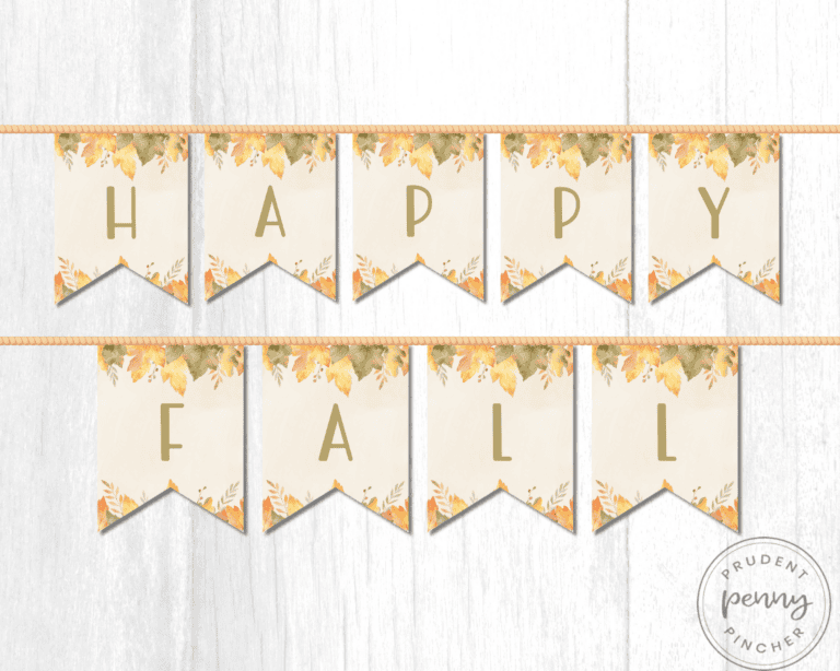 Free Printable Happy Fall Banner - Prudent Penny Pincher