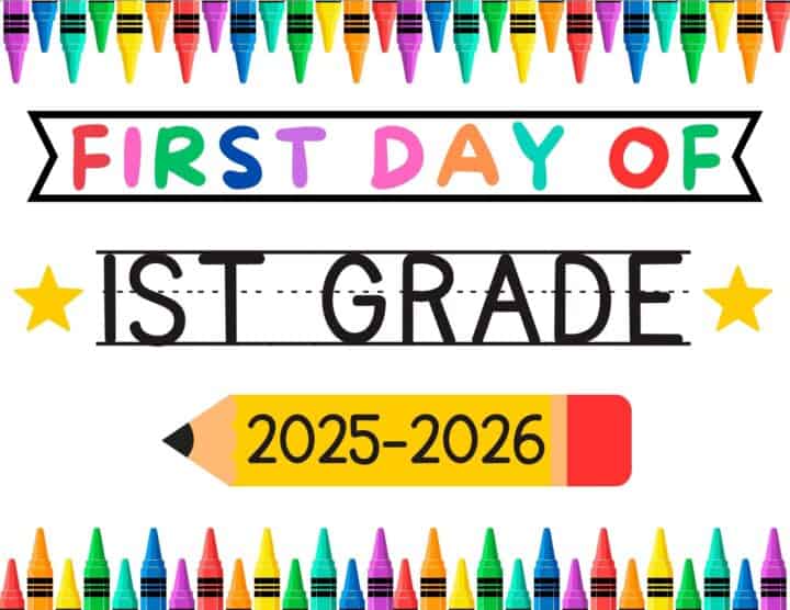 Free Printable First Day of School Signs for 2025 - Prudent Penny Pincher